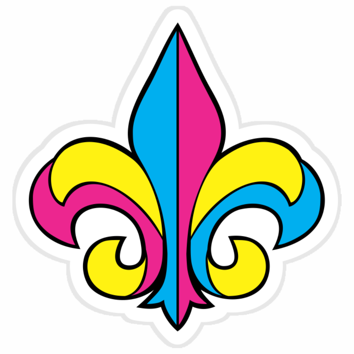 Fleur-de-Lis Pansexual Sticker – Bourbon Pride