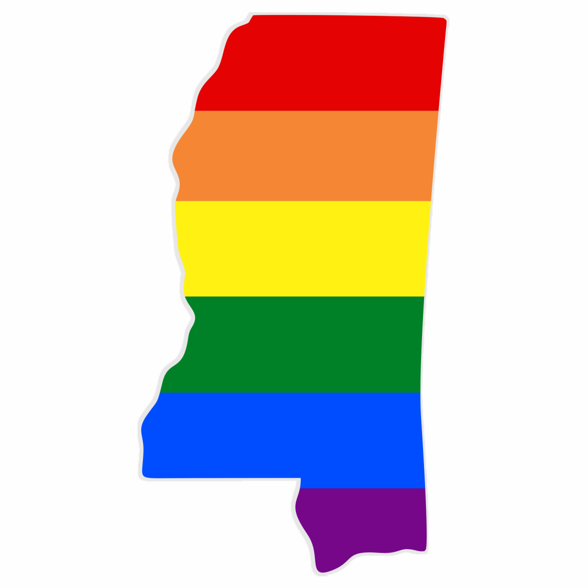 Rainbow Mississippi Sticker – Bourbon Pride