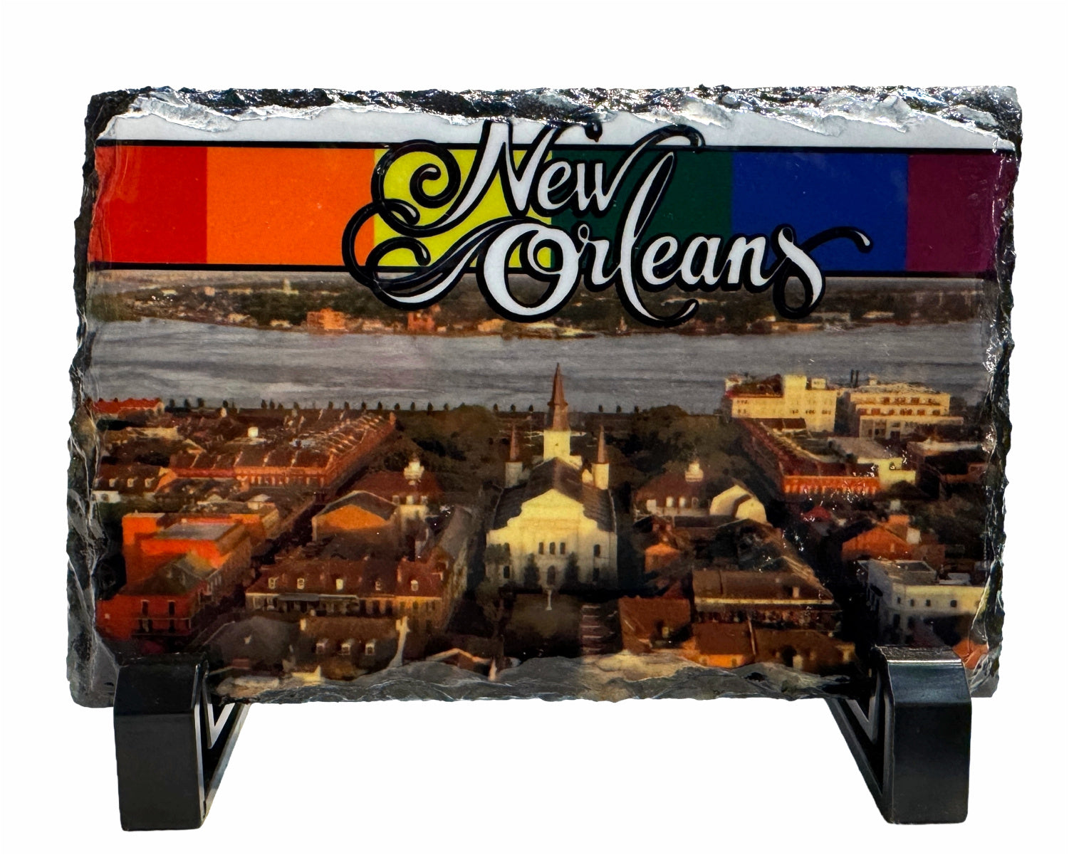 New Orleans Aerial Shot Slate Tile – Bourbon Pride